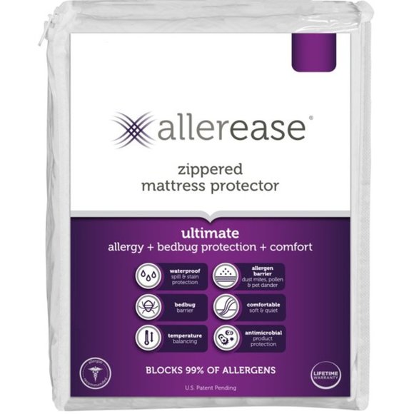 Allerease | Bedding | Allerease Ultimate Allergy Bed Bug Protection Zippered Mattress Protector ...